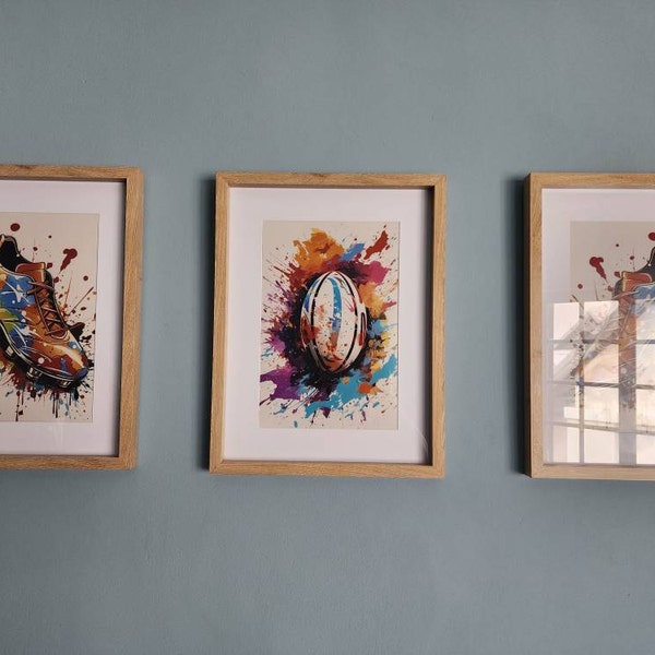 Rugby Prints, Rugby Poster, Rugby Wall Art, Set of 3 Digital Rugby Room ...