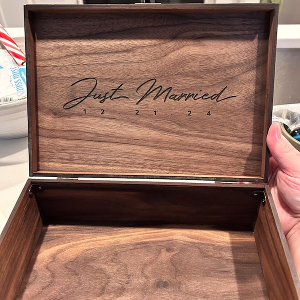 Wedding Engagement Gift for Couples Personalized Wooden Memory Keepsake ...