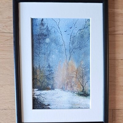 Original Devon Minimalist Watercolor Landscape Home Decor - Etsy