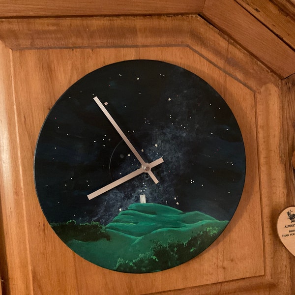 12" Vinyl Record Wall Clock. Crow Skull. Hand Painted - Etsy