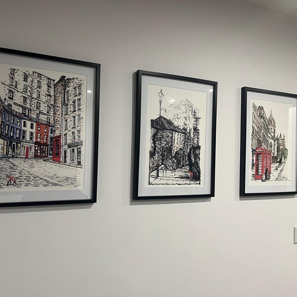 Edinburgh Closes, Wall Decor Set of 6, Edinburgh Prints Set, Prints ...