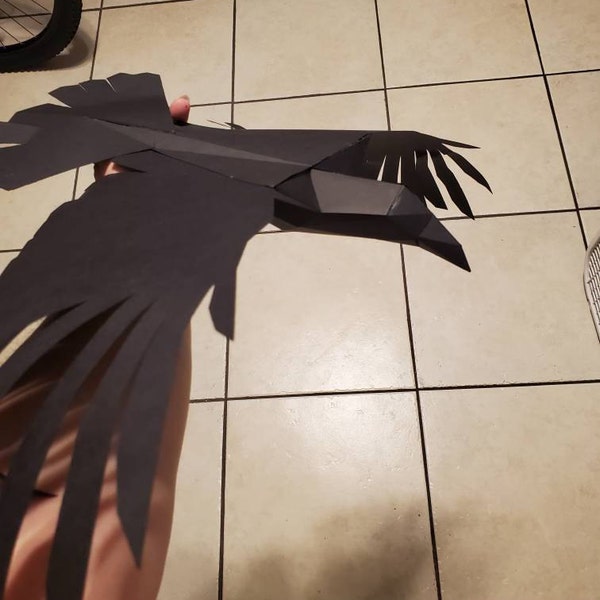 Crow - Make Your Own Low Poly Bird on Fly, Geometric Bird, Paper ...