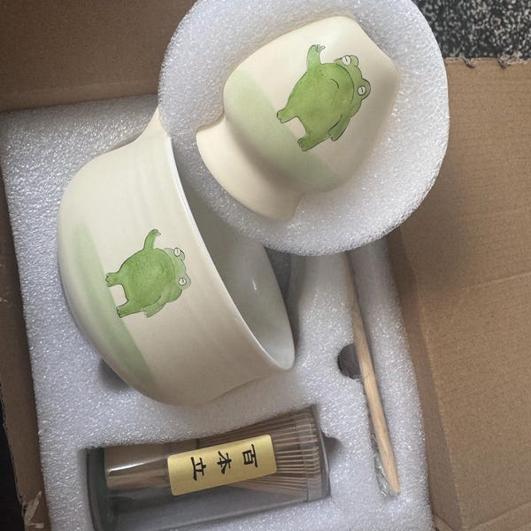 Hand-painted Cute Dog Ceramic Matcha Set Matcha Bowl Set With Spout ...