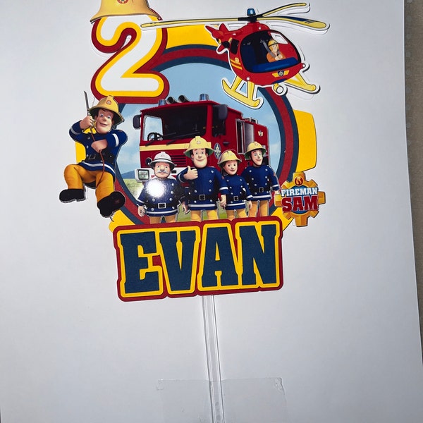 Fireman Sam Cake Topper, Party Decor - Etsy UK