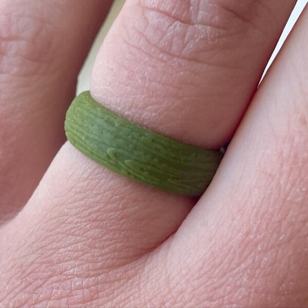 5.7MM Tree Bark Patterned Silicone Ring (choose Your Color): Custom ...