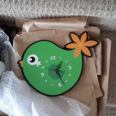 Pink Cute Cartoon Bird Wall Clock - Etsy