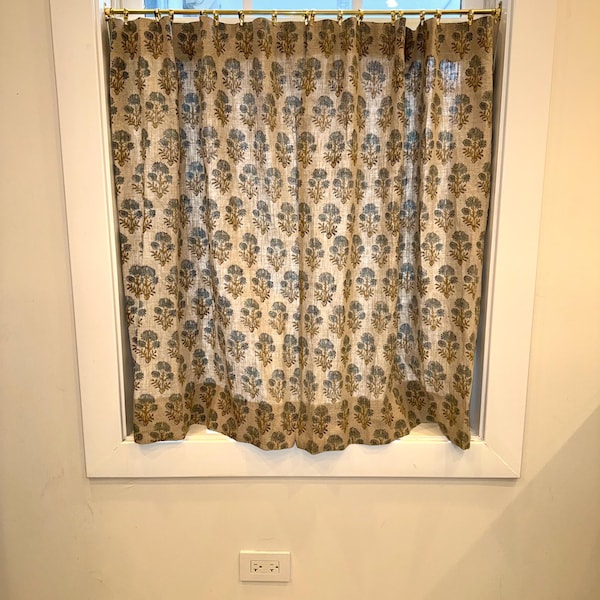 Wren//hand Block Printed Linen Fabric , Home Decor Best Linen Fabric ...