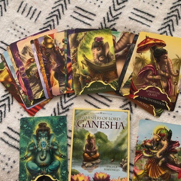 Whispers of Lord Ganesha Oracle Cards & Guidebook Set Tarot Card Deck ...