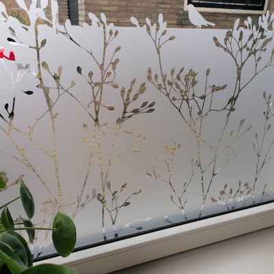 Self-adhesive Window Film With Punched Out Nature Motif grasses ...