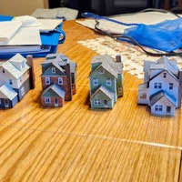 Paper Model Cardstock Buildings Downtown Apartments With Shops ...