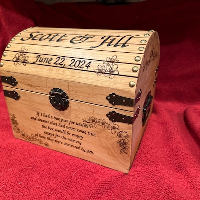 Custom Pyrography Keepsake / Memory Box Wood Burned Unicorn and Castle ...