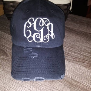 Monogrammed Hat Personalized Hat Ladies Monogram Hat | Etsy