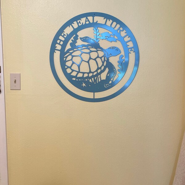 Sea Turtle Marine Life Sign | Coastal Decor | Nautical Wall Art | Ocean ...