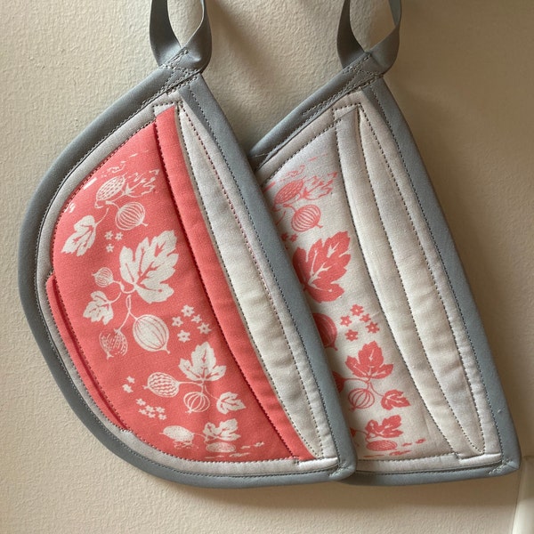 Pink Gooseberry Bowl Potholders, Pyrex Theme - Set of 2 - Etsy