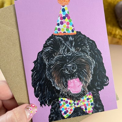Red/golden Cockapoo Christmas Card - Etsy
