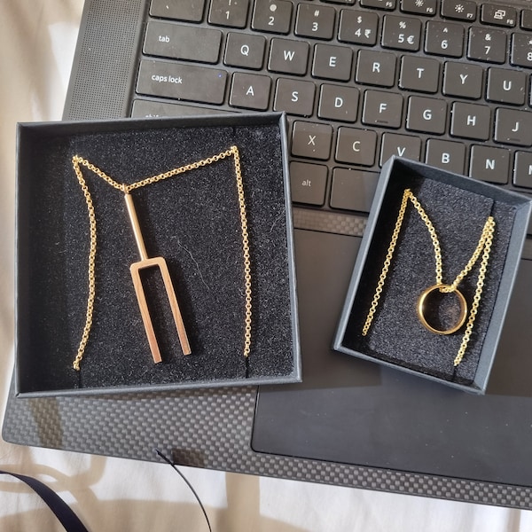 Handmade Real Small Bronze Tuning Fork Necklace - Etsy