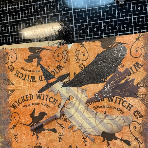 4 Witch Paper Napkins. Halloween Cocktail Napkins for Decoupage. Card ...