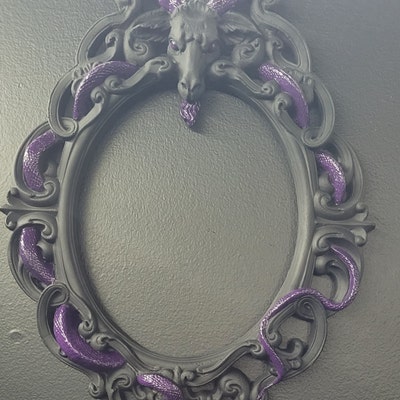 Handmade Ornate Oval Plaster Snake Serpent Frame With Baphomet goth ...