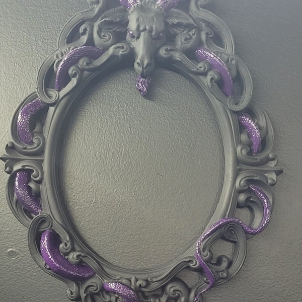 Handmade Ornate Oval Plaster Snake Serpent Frame With Baphomet (goth ...