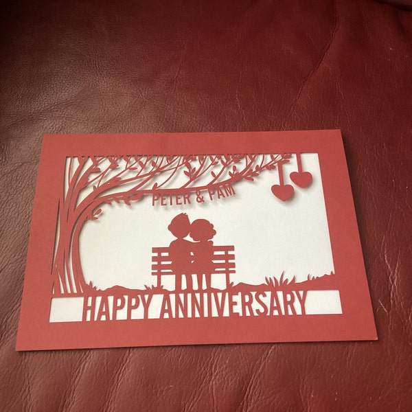Anniversary Card Personalised Papercut Card, Wedding Anniversary ...