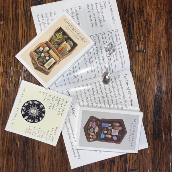 Witchcraft Cards ~ Apothecary Crystal Cards Herbs ~ Index Reference ...