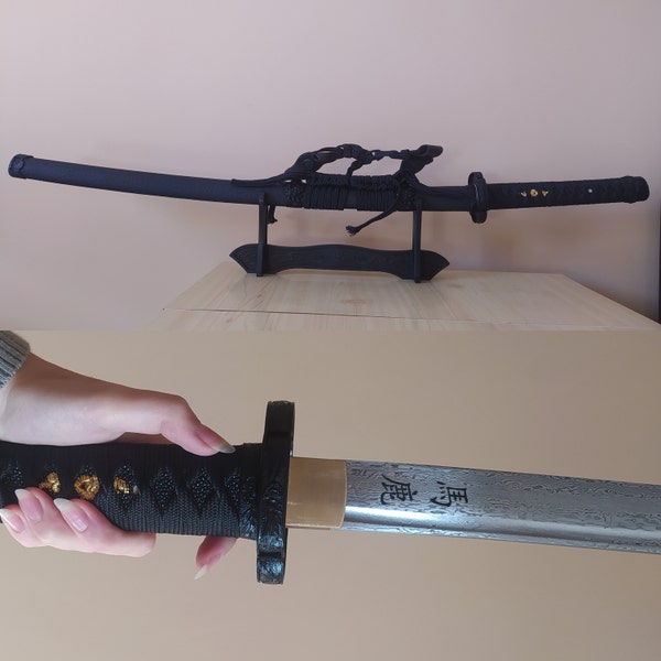 Handmade Katana Sword T10 Steel-coated Clay Firing Process Full Tang ...