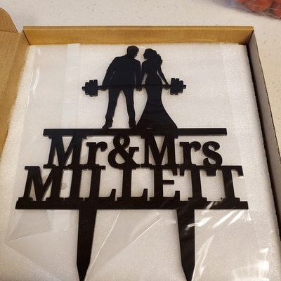 Fitness Couple Cake Topper,barbells Lifting Cake Topper,weight Lifting ...