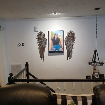 Large 43 Set of Galvanized Metal Angel Wings Pair Rustic - Etsy