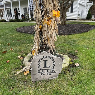 Personalized Monogram Name Rock Engraved Stone Personalized Garden Rock ...