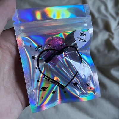 Hecate Moons Ear Weights Black Steel Crescent Moon Hangers Pair Ear ...