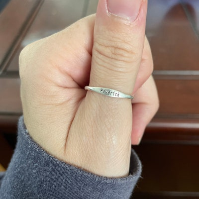 Custom Skinny Name Ring Personalized Stackable Rings in - Etsy