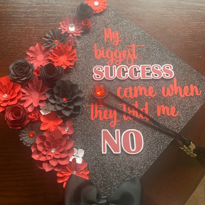 Graduation Cap Toppers/ Flower Graduation Cap/ Glitter Graduation Cap ...