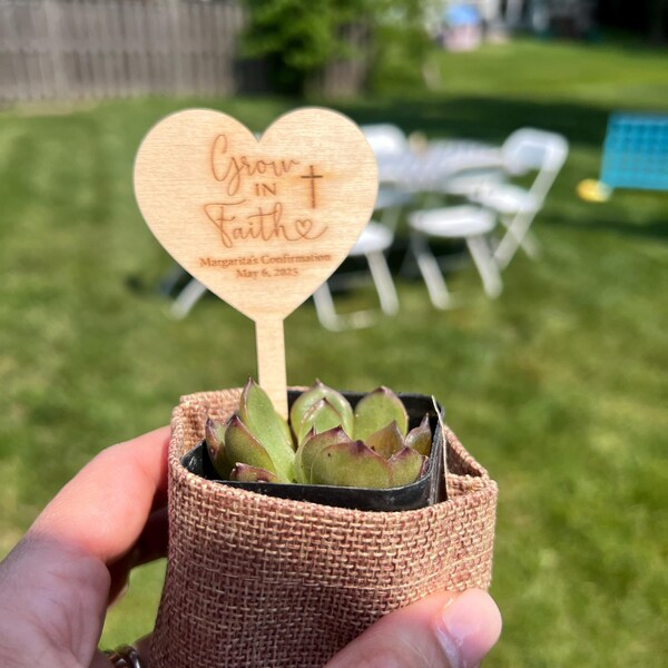 Wooden Cross Plant Favor Markers / Baptism Plant Stakes / Christening ...