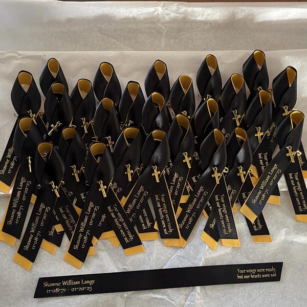 Custom Memorial Ribbons Pinned and Ready to Wear , Lapel Ribbons ...