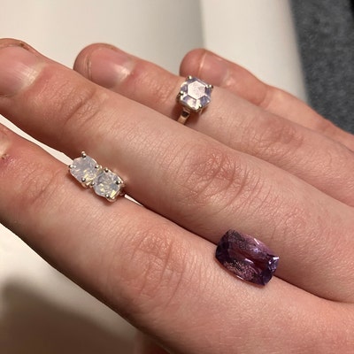 Multi Fluorite Vintage Ring, Natural Gemstone Ring, 925 Sterling Silver ...