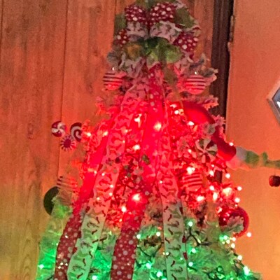 Peacock Tree Topper, Six 48 Inch Streamers, Extra Large Peacock Bow ...