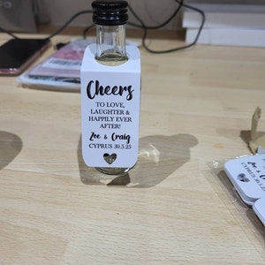 Personalised Alcohol Tags Wedding Favour Gift Tag to Fit Miniature ...