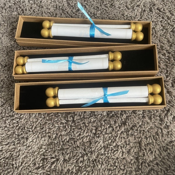 Gold DIY Mini Scroll Invitation Rods - Etsy