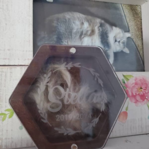 Wooden Pet Hair Memorial Box, Personalised Pet Fur Keepsake, Dog Hair ...