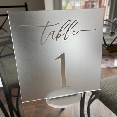Square Table Numbers With Stand. Clear Acrylic Table Number, Wedding ...