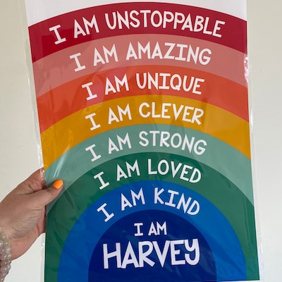 Positive Affirmation Motivation Rainbow Kids Print Kids - Etsy UK