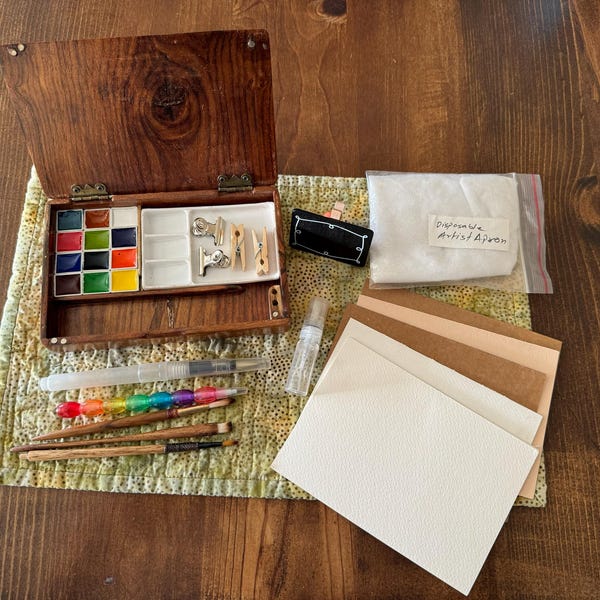 Handmade Wooden Pocket Gouache Paint Box - Etsy