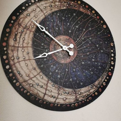 Sun and Moon Clock, Moon Wall Clock, Lunar Clock, Celestial Wall Clock ...