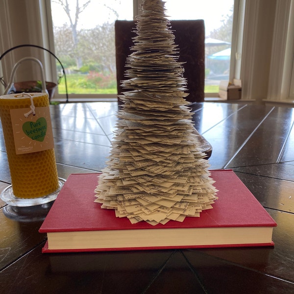 Oh Christmas Tree Book Page Paper Tree - Book Art - Holiday Decor ...