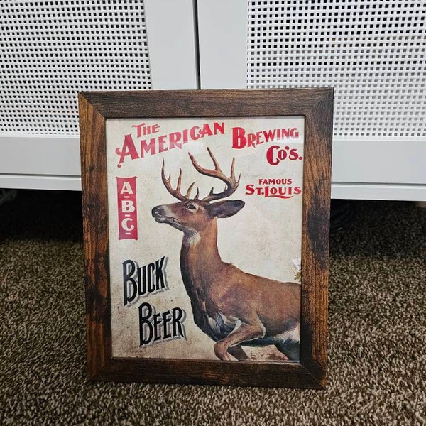 Vintage Buck Beer Advertising Art Print 8x10 Unframed Whitetail Deer ...