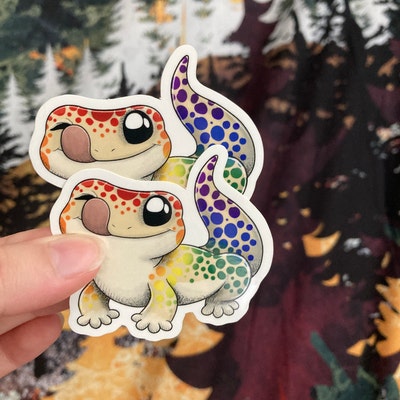 Lizard Sticker Gecko Sticker Rainbow Sticker waterproof Sticker UV ...