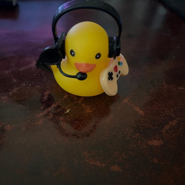 Yellow Rubber Duck, PC Gamer Duckie With Headset and Controller. Cute ...