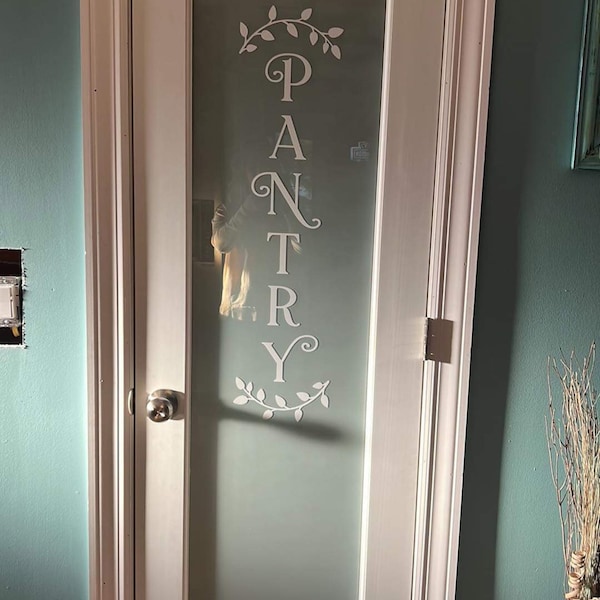 Vertical Pantry Curved Leaves Decal - Kitchen Pantry Sticker - Food ...