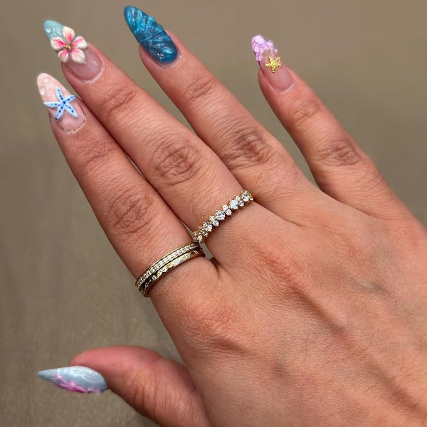 2 Rings Set, Stackable Rings, Eternity Rings, Silver Rings, Bezel Ring Set, Jewelry Set, Gift ...