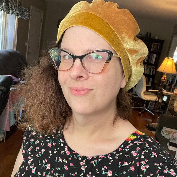 Cute Beret, Eggplant Plum Velvet, Beret Hats for Women, Satin Lined ...